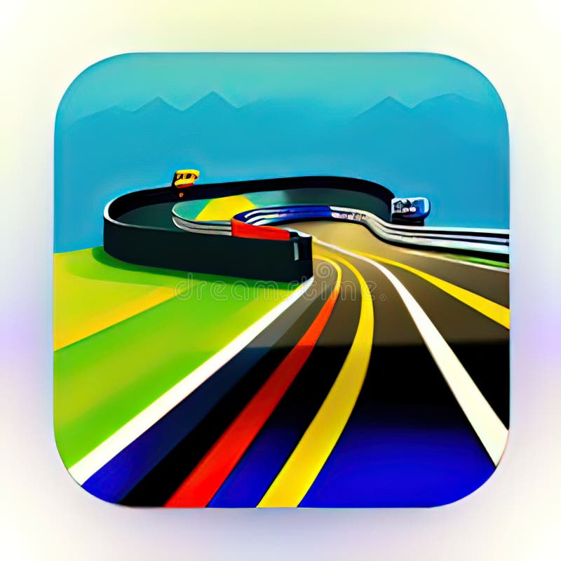 Kart Racing Software App Style Icon. Generative AI. Stock Illustration ...