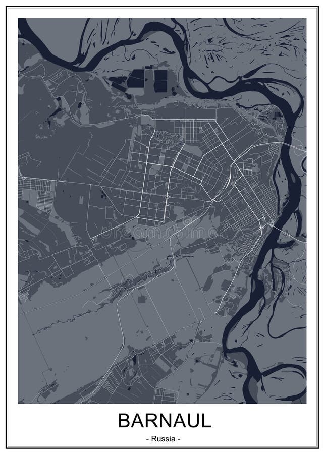 Karte Der Stadt Barnaul, Russland Redaktionelles Stockbild ...