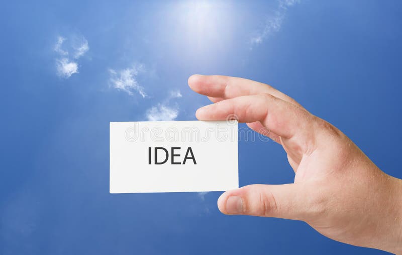 Karte Mit IDEEN-Text in Der Hand Stockbild - Bild von konzepte ...
