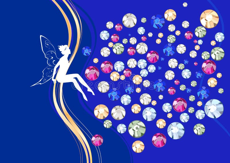 Karte Mit Schattenbild Der Fee Vektor Abbildung - Illustration von ...