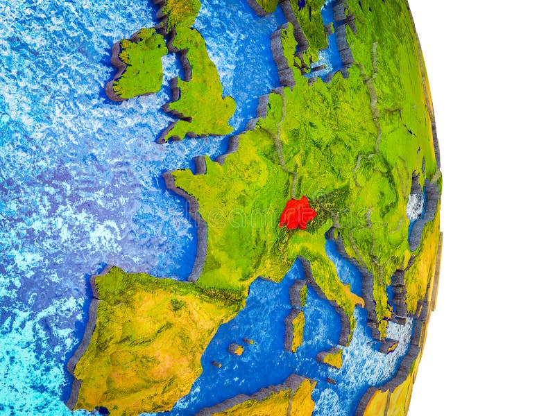 Karte Von Der Schweiz Auf Erde 3D Stock Abbildung - Illustration von ...