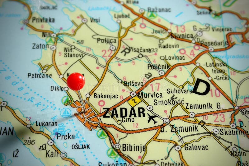 Karte von Kroatien - Zadar stockbild. Bild von zieleinheit - 10051743