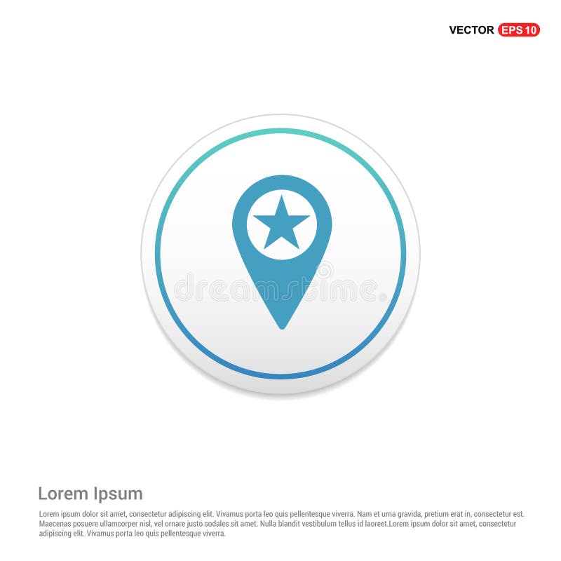 Karten-Pin Icon Hexa White Background-Ikonenschablone Vektor Abbildung ...