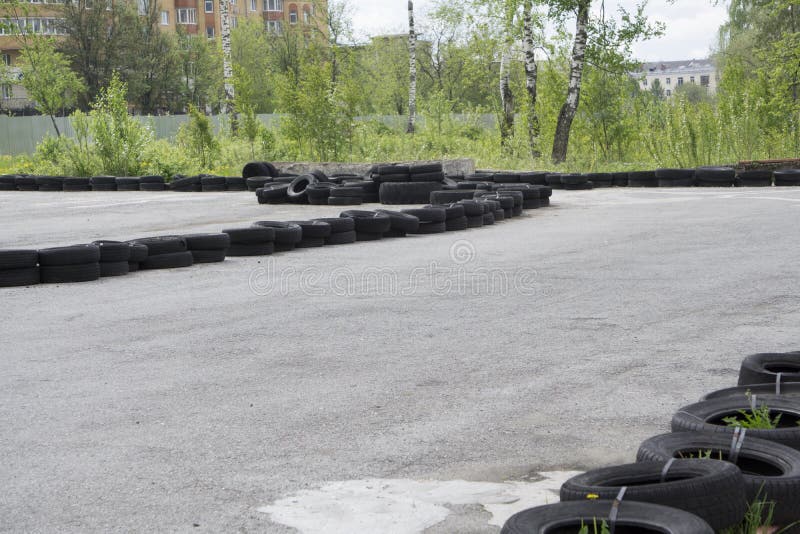 A Karting Track - Front View. Stock Image - Image of competition ...