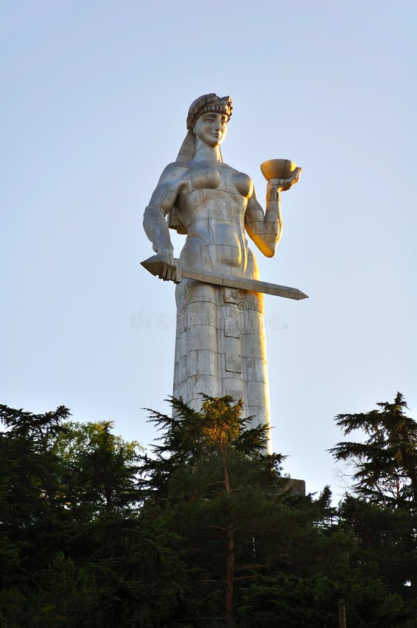 Kartlis Deda Monument, Tibilisi Georgia Stock Photo - Image of bowl ...