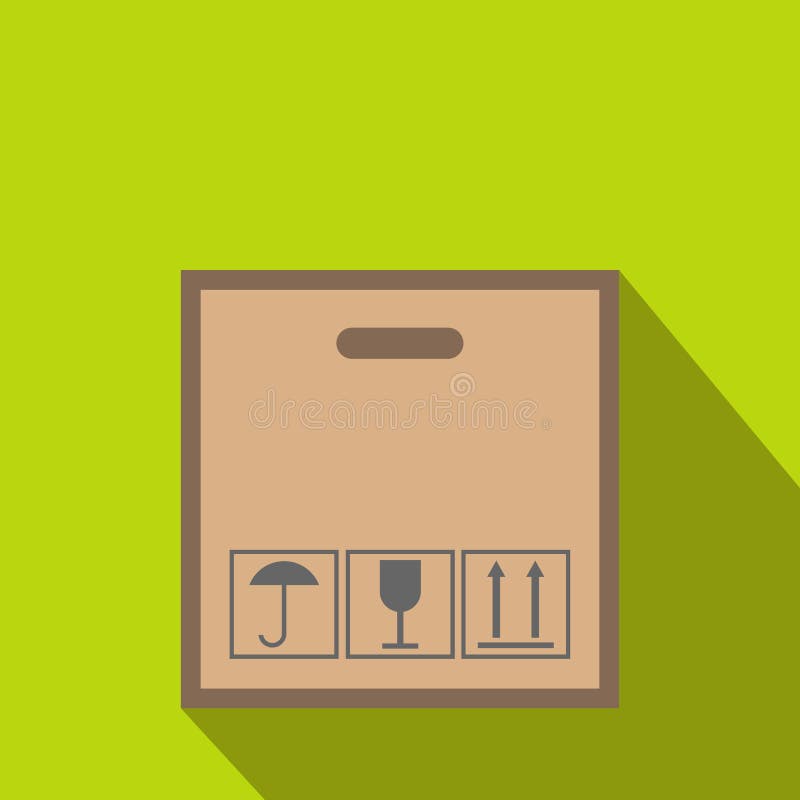 Karton Met Zwart Breekbaar Symbool Vector Illustratie - Illustration of ...