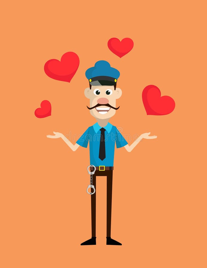 Cartoon Cop Policeman - Sitting and Praying Vektor Illustrationer ...