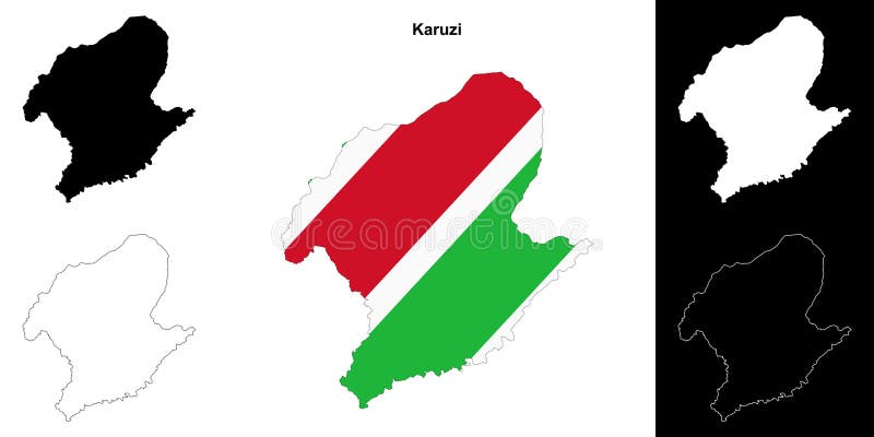 Karuzi outline map stock vector. Illustration of boundaries - 356540641