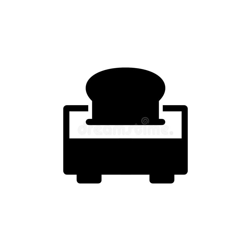 Toaster Black Icon with Simple and Modern Design on White Background ...