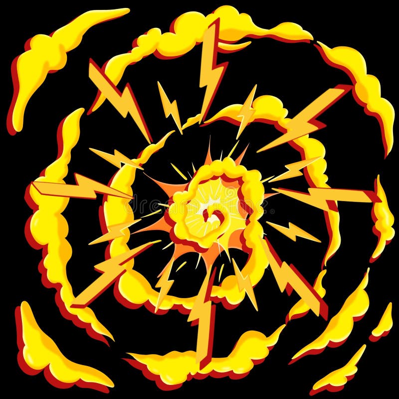 Explosion Boom Sunburst Red Anime Manga Graphics Cartoon Stock ...
