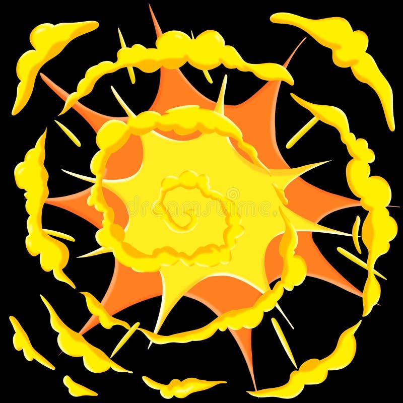 Explosion Boom Sunburst Red Anime Manga Graphics Cartoon Stock ...