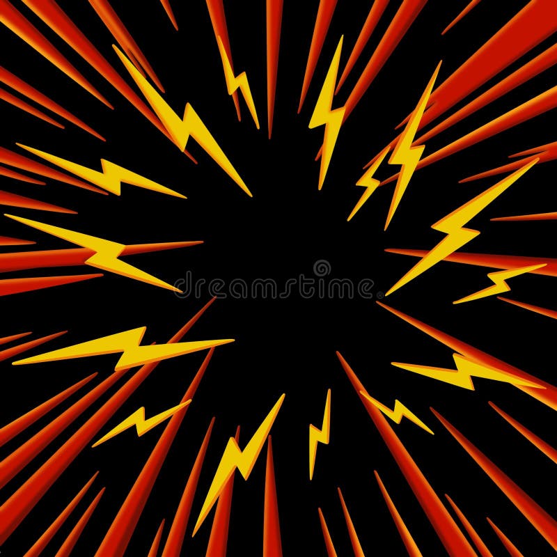 Explosion Boom Sunburst Red Anime Manga Graphics Cartoon Stock ...