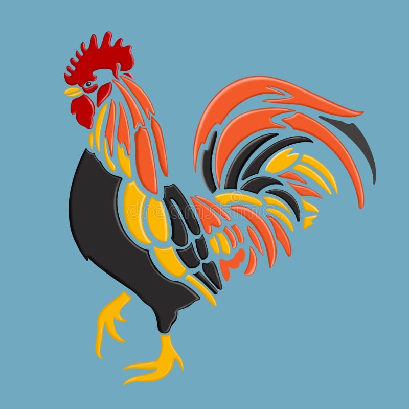 Red Rooster Mascot Logo for Broiler Chicken Factory . Flat Color Stock ...