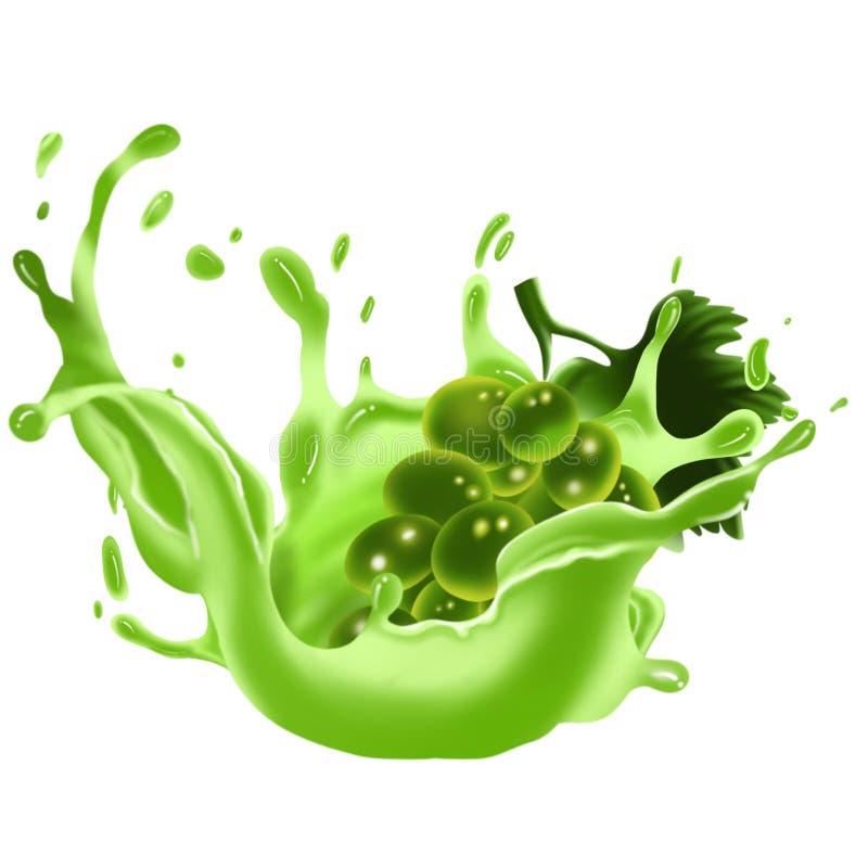 Fresh Green Grapes Realistic Fruit Splash Stock Photos - Free & Royalty ...