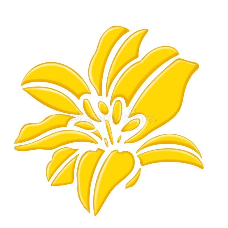 Yellow Flower Icon Symbol of Floral Design. Stock Illustration ...