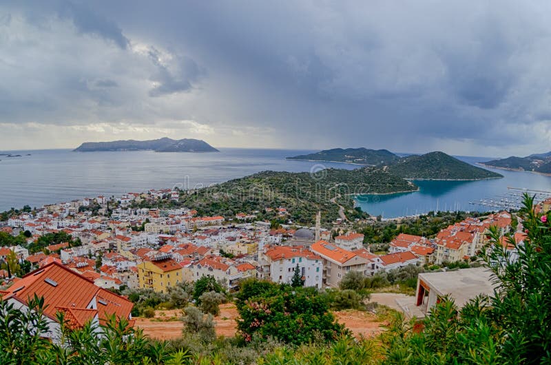 Kas. Turkey. Panoramic View To Kastelorizo Stock Image - Image of greek ...