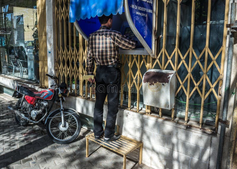 ATM in Kashan, Iran editorial photo. Image of money - 240114196