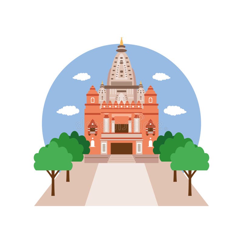Kashi Vishwanath Temple Construction Stock Vector - Illustration of ...