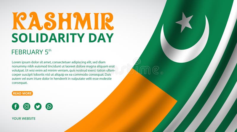 Kashmir Day Banner with a Realistic Flag Stock Vector - Illustration of ...