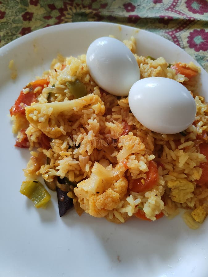 Kashmir, India - April 12 2021 : Egg Biryani Local Stock Image - Image ...