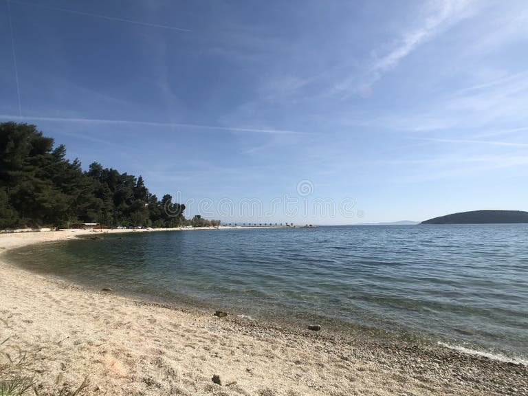 Kasjuni beach in Split stock image. Image of beach, kasjuni - 186199825