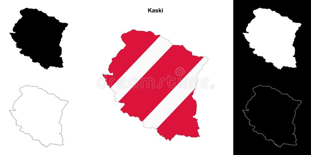 Kaski outline map stock vector. Illustration of atlas - 371576368