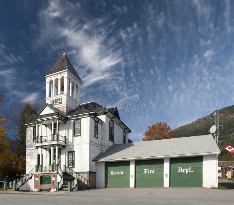 Kaslo Municipality Hall stock photo. Image of kootenay - 28908720