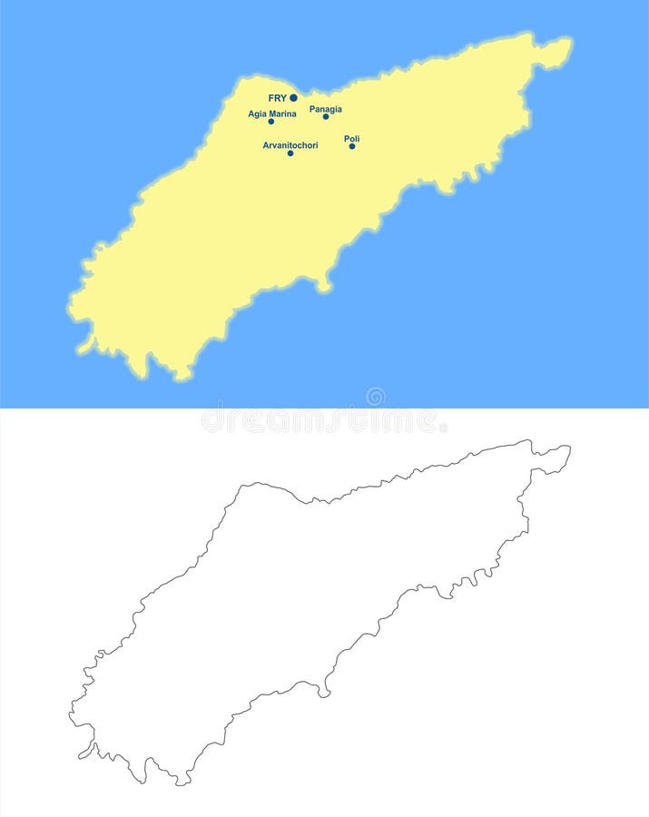 Kasos Island Map - Cdr Format Stock Vector - Illustration of village ...