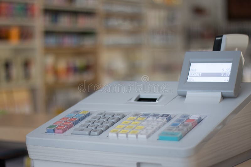 Kassa in Een Opslag, Verkoop; Onscherpe Achtergrond Stock Foto - Image ...
