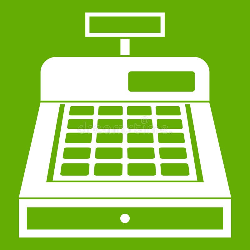 Kassaapparat Med Den Kontanta Enhetssymbolen, Enkel Stil Vektor ...