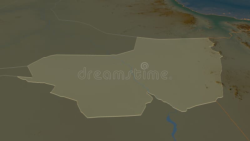 Kassala, Sudan - Outlined. Relief Stock Illustration - Illustration of ...