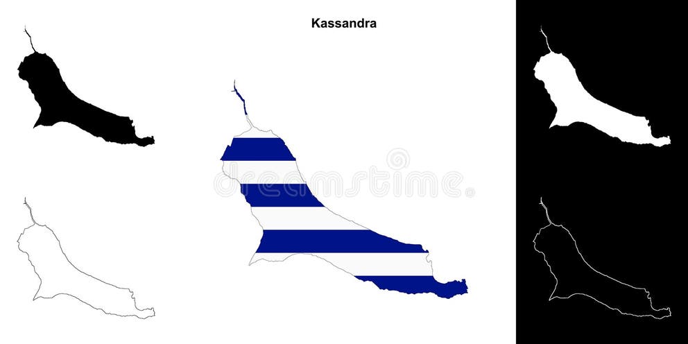 Kassandra outline map stock vector. Illustration of administrative ...
