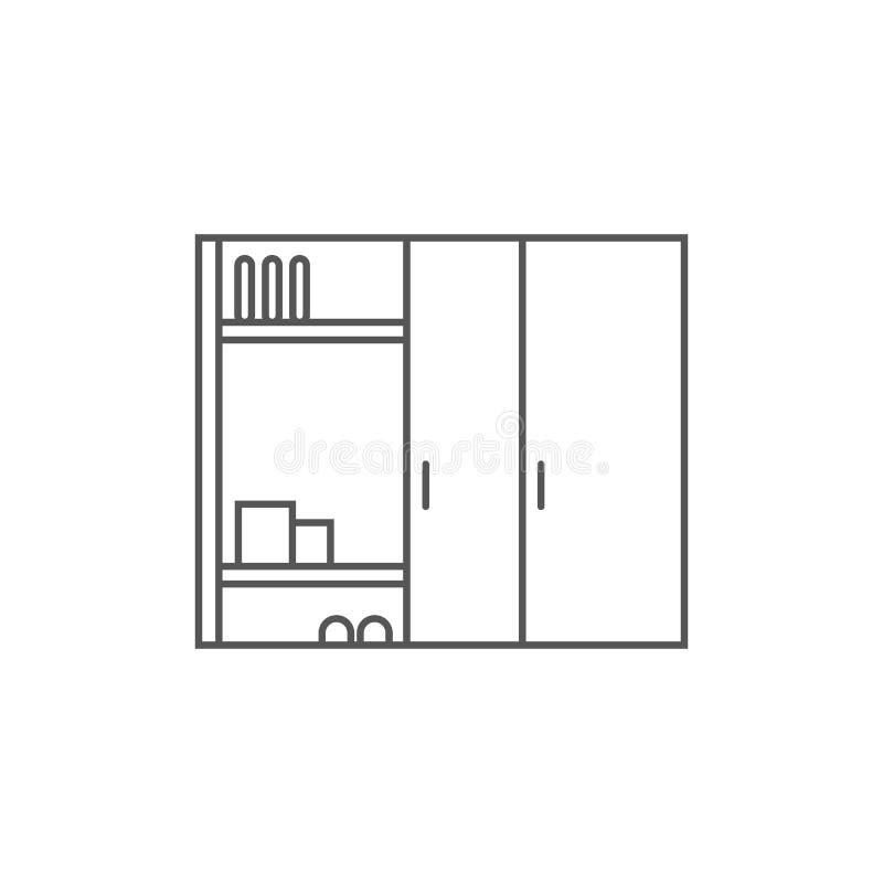 Kast Lineair Pictogram Modern Het Embleemconcept Van De Overzichtskast ...