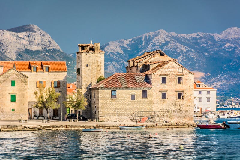 Kastel Stari Town in Croatia. Stock Image - Image of coastline, kastela ...