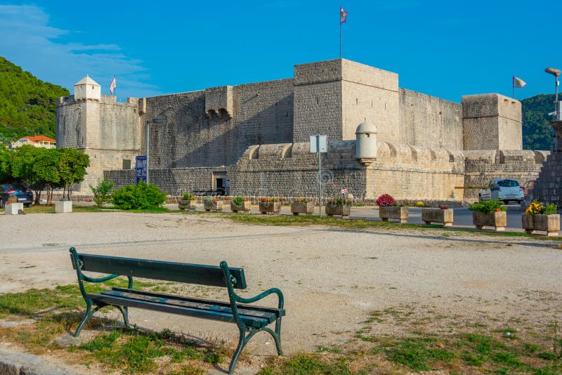 Kastio Fortress in Croatian Town Ston Stock Photo - Image of ston ...