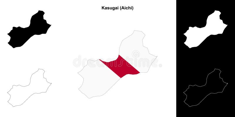 Kasugai outline map stock vector. Illustration of infographic - 379081456