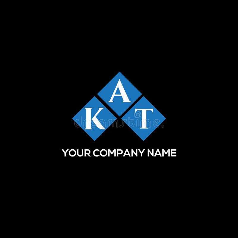 KAT Letter Logo Design on BLACK Background. KAT Creative Initials ...