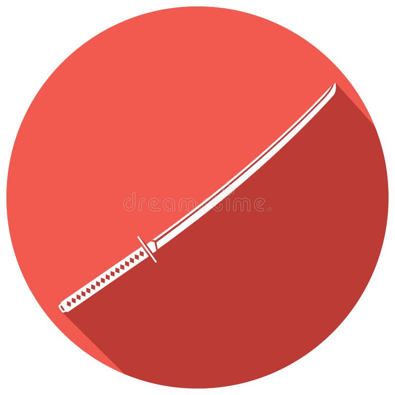 Katana - Japanese Samurai Sword Flat Icon Stock Vector - Illustration ...
