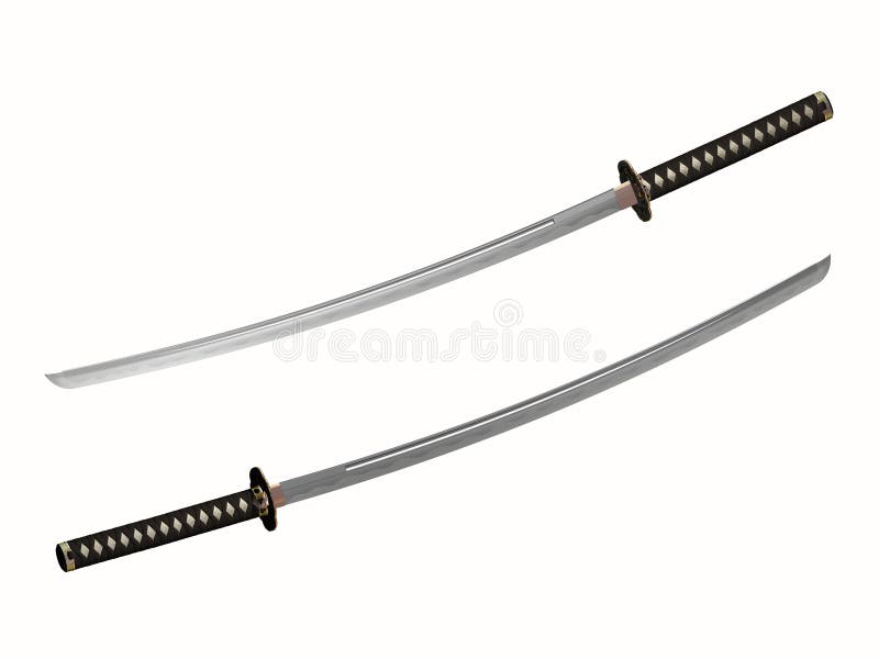 Katana. Japanese Two-handed Sword of Samurai. Stock Illustration ...