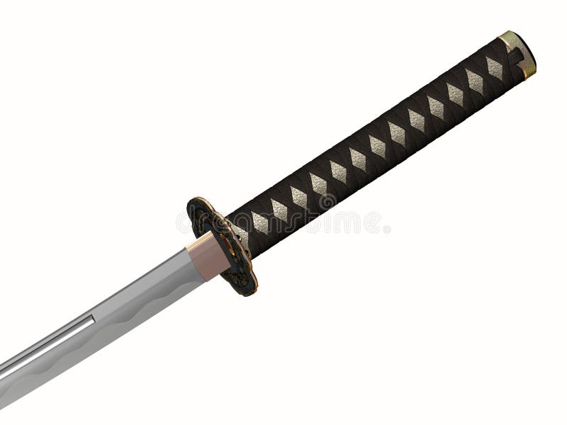 Katana. Japanese Two-handed Sword Of Samurai. Stock Illustration ...
