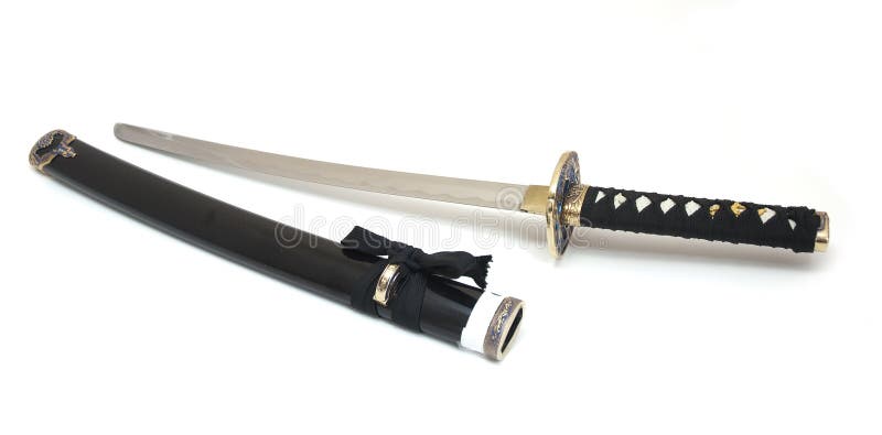 Katana. Gold and black stock photo. Image of japanese - 53299672
