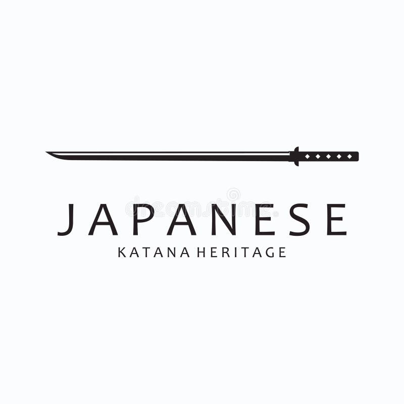 Katana Sword Flat Logo Template Vector Illustration Stock Vector ...