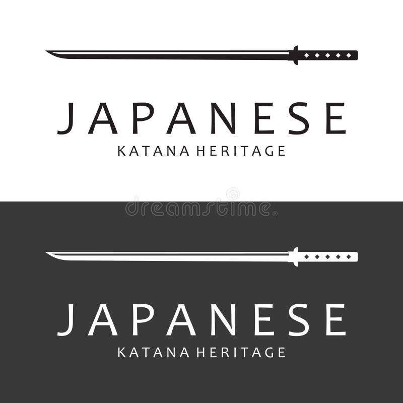 Katana Sword Flat Logo Template Vector Illustration Stock Vector ...