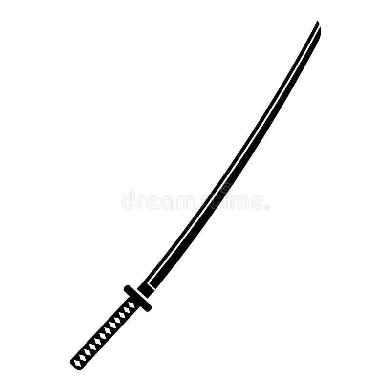Katana Sword Icon in Flat Style. Vector. Stock Vector - Illustration of ...