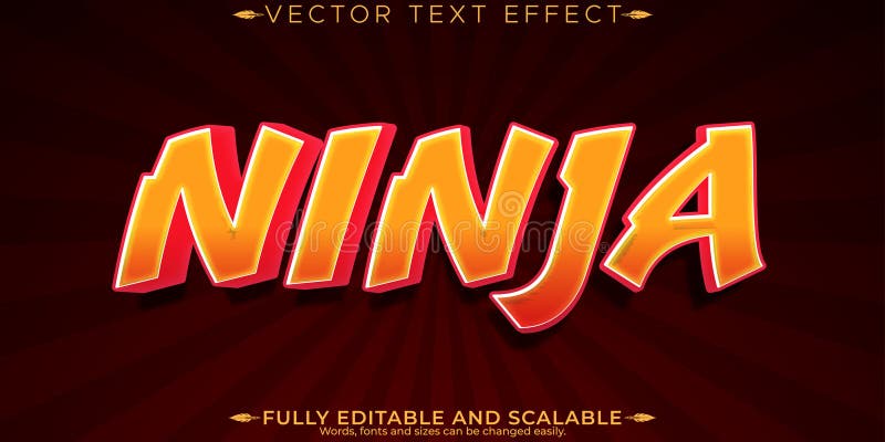 Katana Text Effect, Editable Samurai and Blade Customizable Font Style ...