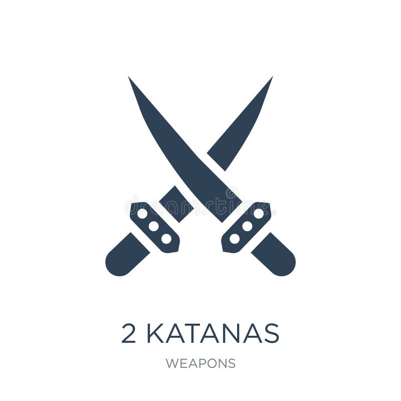 Two Katanas Icon Vector Sign and Symbol Isolated on White Background ...