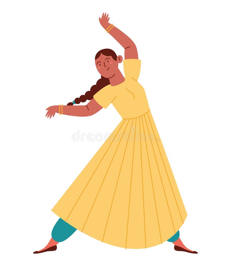 Kathak dancer indian girl stock illustration. Illustration of kathak ...