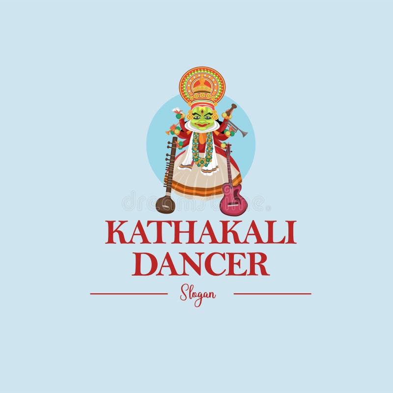 Kathakali Dancer Vector Mascot Logo Stock Vector - Illustration of logo ...