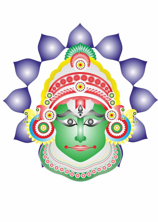 Kathakali Mask stock illustration. Illustration of kathakali - 468235