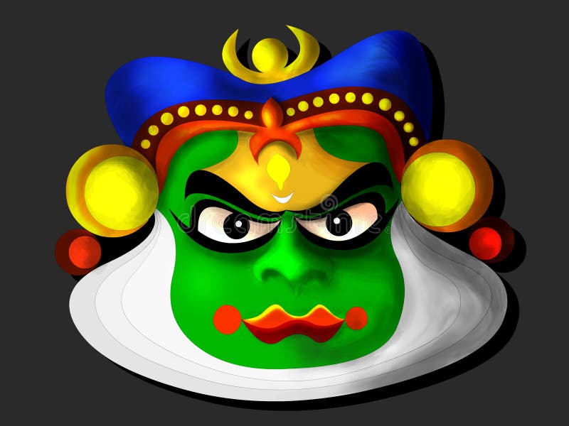 Kathakali Mask stock illustration. Illustration of kathakali - 468235